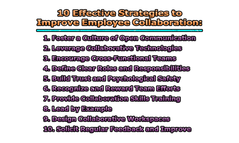 10 Effective Strategies to Improve Employee Collaboration - Library & Information Management