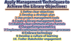Apply Management Techniques to Achieve the Library Objectives