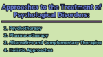 Approaches to the Treatment of Psychological Disorders