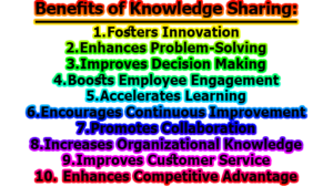 Benefits of Knowledge Sharing - Library & Information Management