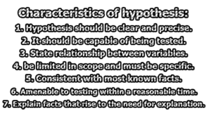 Characteristics of hypothesis - Library & Information Management
