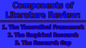 Components of Literature Review - Library & Information Management