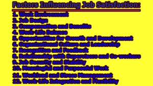 Job Satisfaction | Factors Influencing Job Satisfaction | Importance ...
