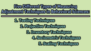 Five Different Types of Measuring Adjustment Techniques in Behavioral ...