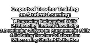 Impact of Teacher Training on Student Learning | limbd.org