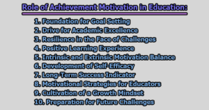 Role of Achievement Motivation in Education | limbd.org