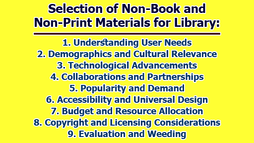 Selection Of Non Book And Non Print Materials For Library