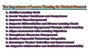 The Importance of Lesson Planning for Student Success - Library ...