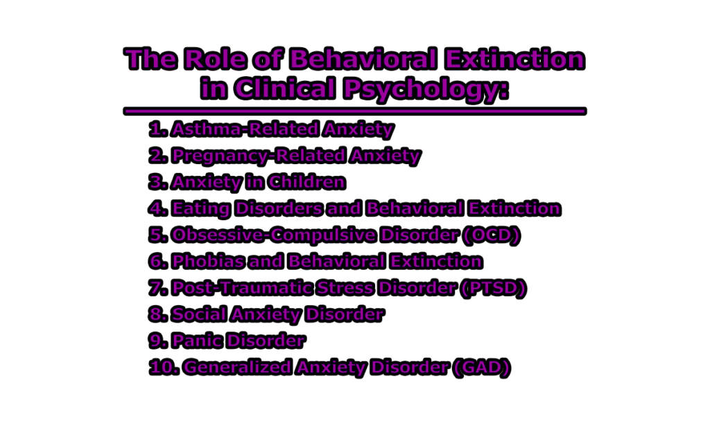 The Role of Behavioral Extinction in Clinical Psychology - Library ...