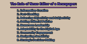 The Role of News Editor of a Newspaper | Library & Information Management
