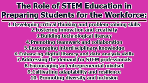 The Role of STEM Education in Preparing Students for the Workforce