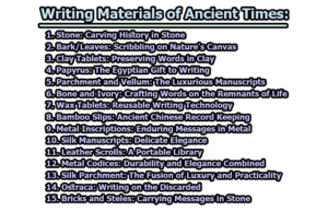 Writing Materials of Ancient Times - Library & Information Management